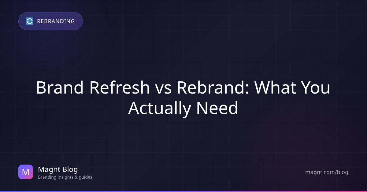 Brand Refresh vs Rebrand: Decision Guide | Magnt