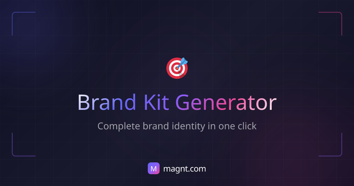 AI Brand Kit Generator: Complete Brand Identity $19 | Magnt